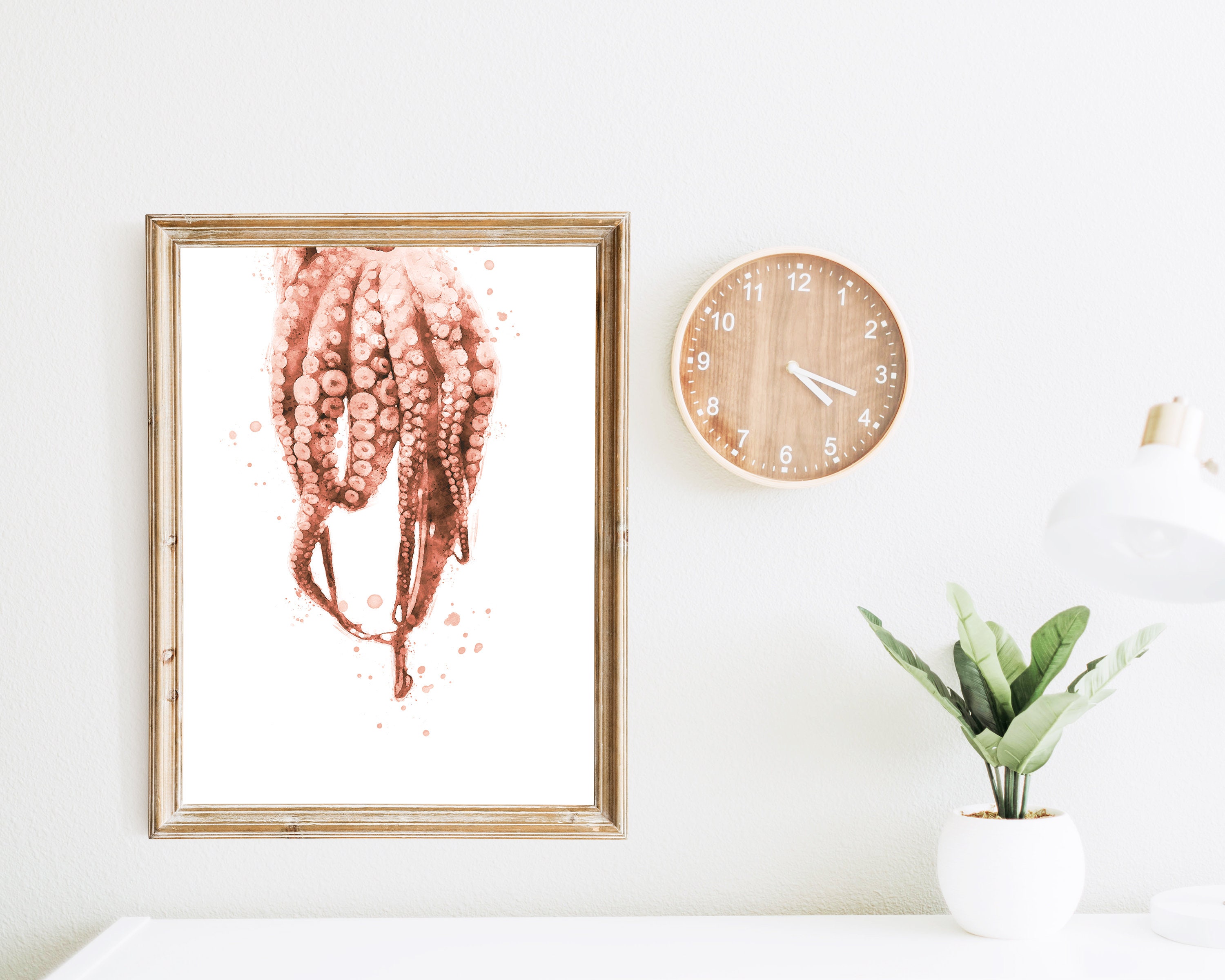 Pink Octopus Watercolor Printable | Sea Creature Digital Download ...