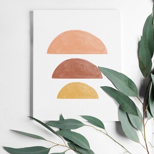 Abstract Boho Watercolor Printable Muted Tones Minimalist Shapes Blush ...