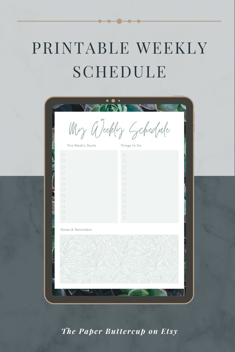 Printable Succulent Planner . My Weekly Planner Digital File ...
