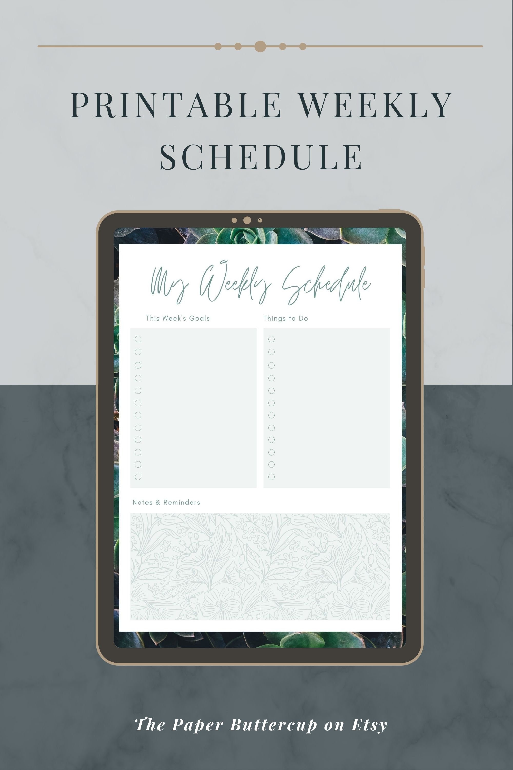 Printable Succulent Planner . My Weekly Planner Digital File ...