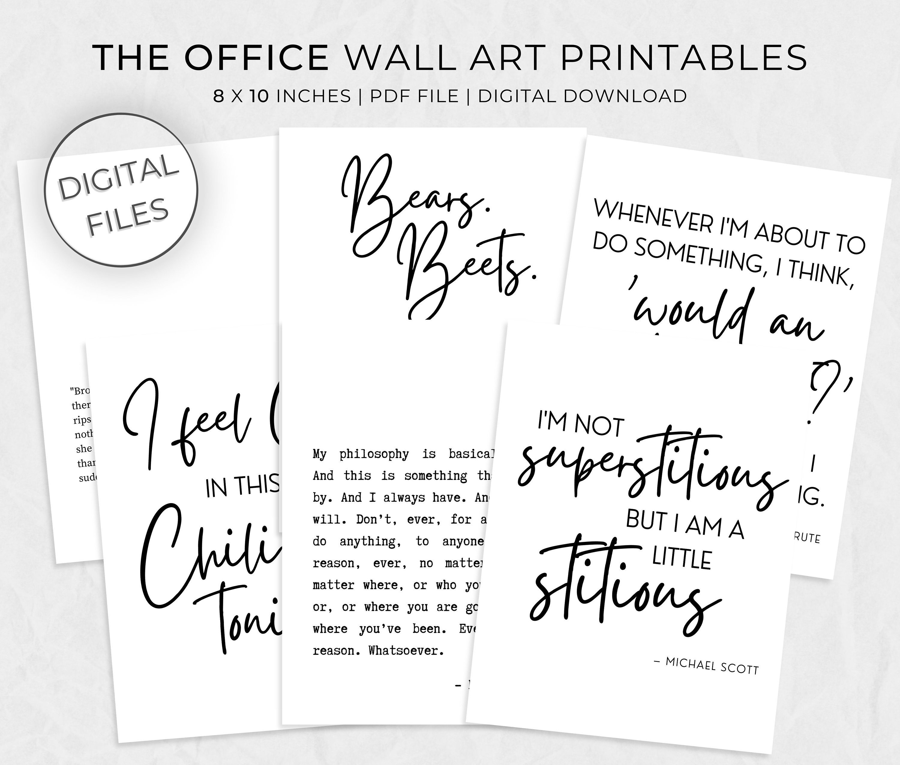 Printable Office Quotes Wall Art . Funny Dorm Decor Digital File, Wall ...