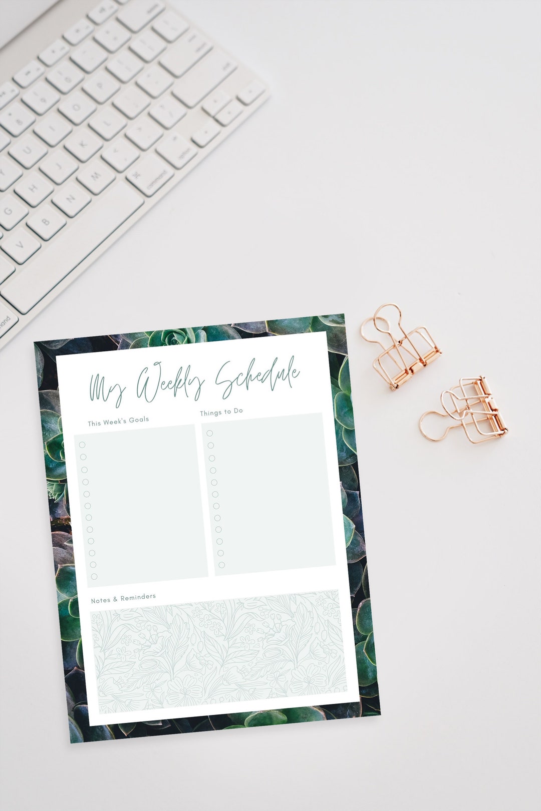 Printable Succulent Planner . My Weekly Planner Digital File ...