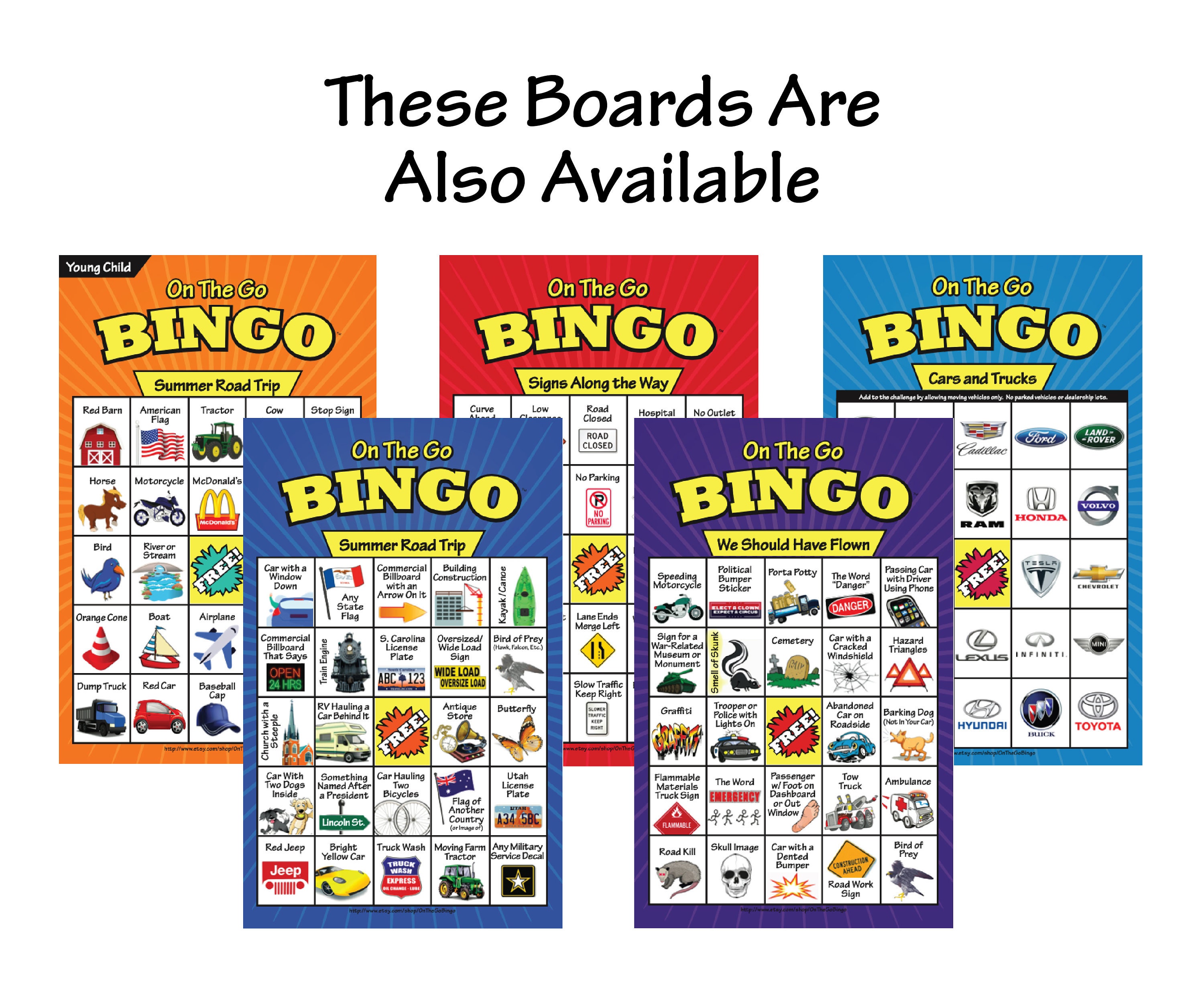US State Vanity License Plate Bingo Board - 4 Unique Boards - Instant ...