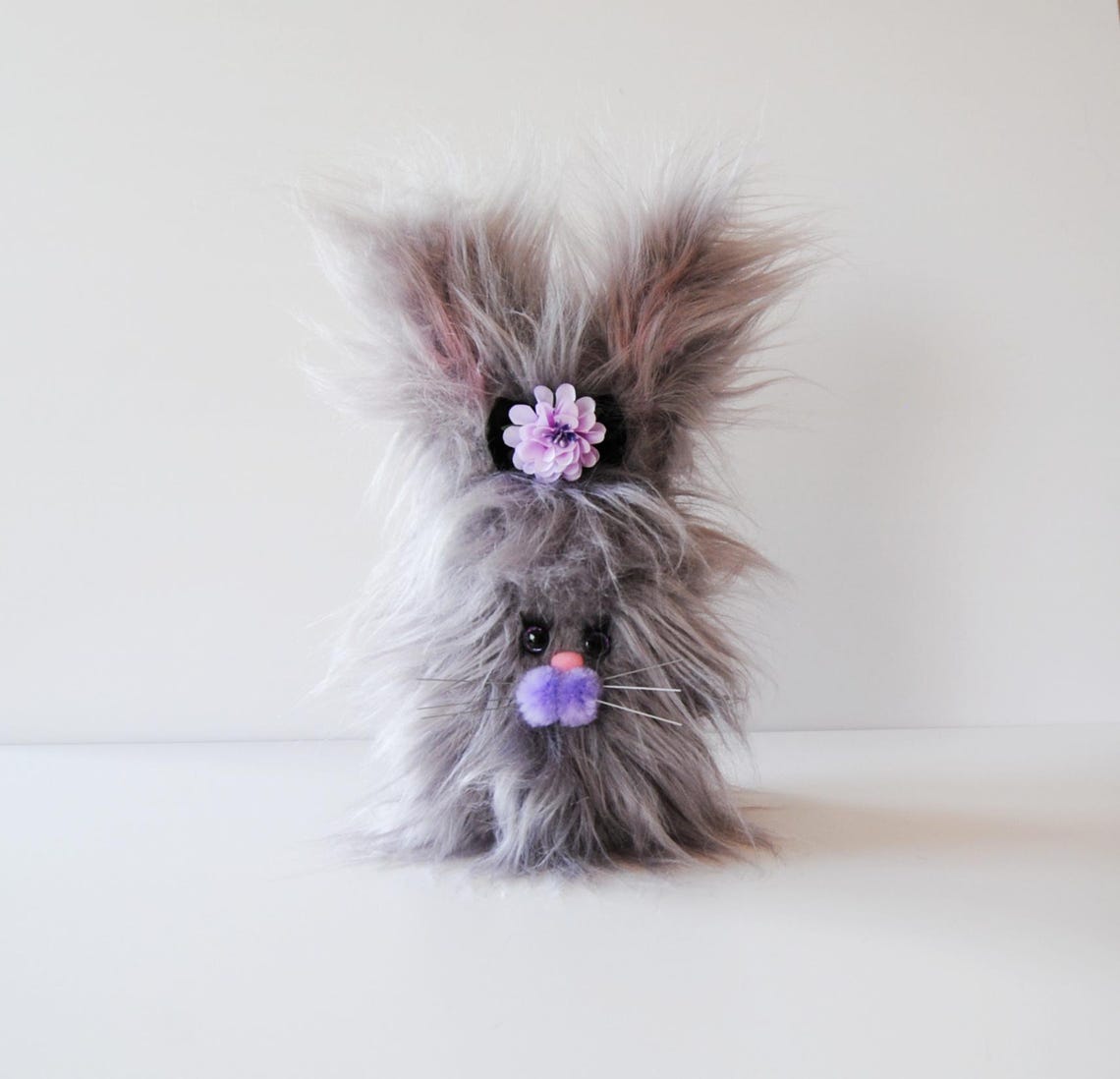 Shaggy Purple Easter Bunny: Whimsical Frazzled Rabbit Decor - Etsy