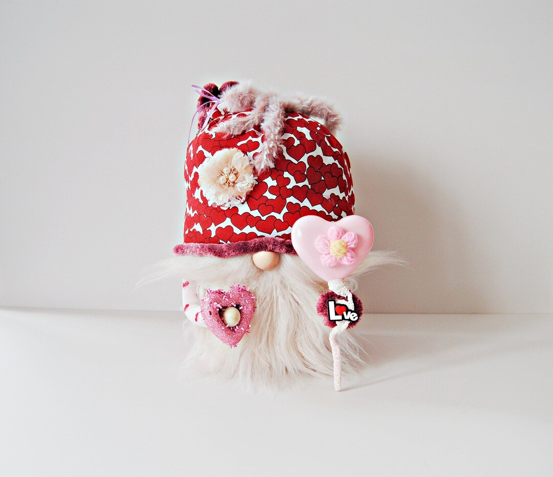 Valentine's Day Gnome Heart Gnome Gift February Gnome Love Gnome Big ...