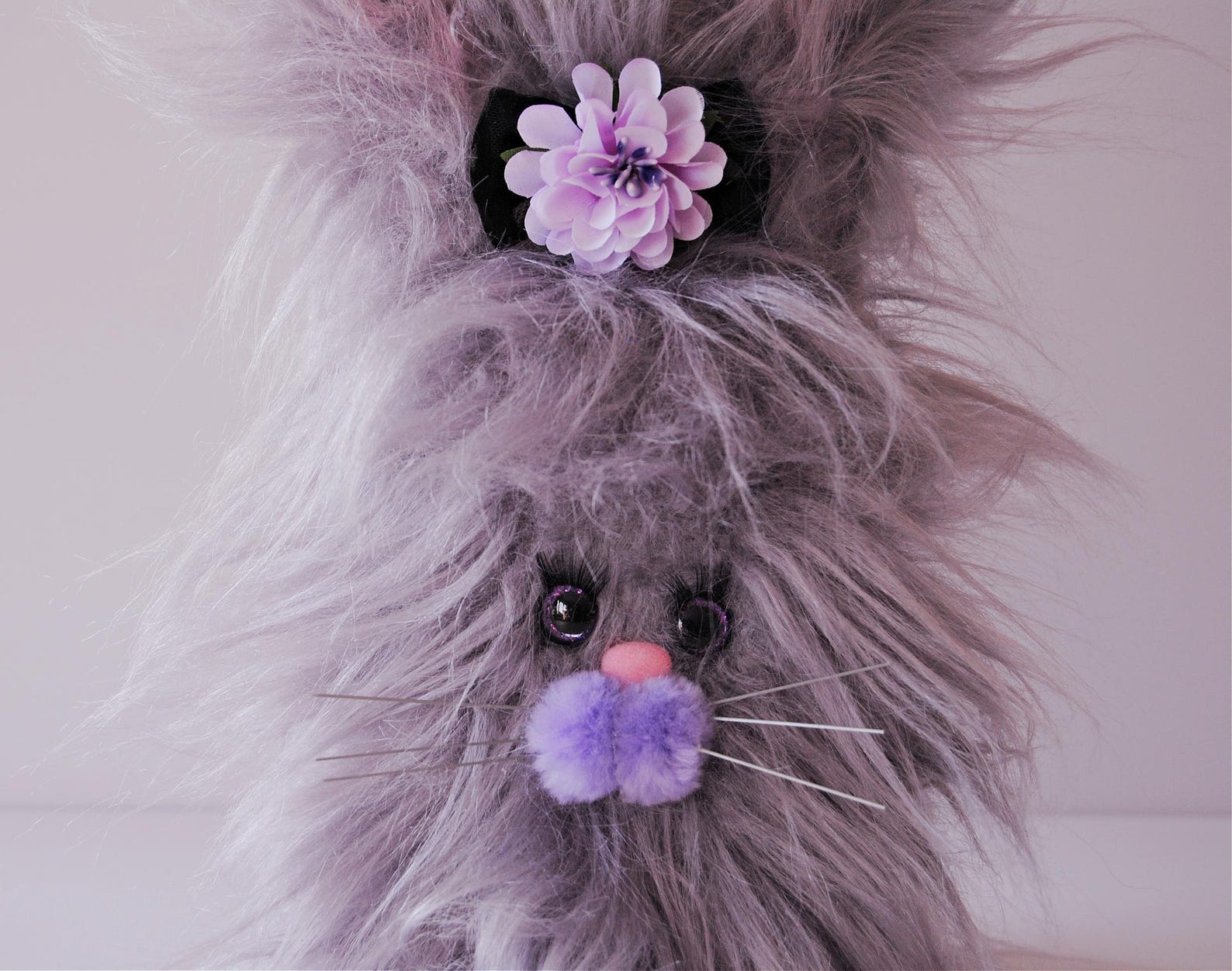 Shaggy Purple Easter Bunny: Whimsical Frazzled Rabbit Decor - Etsy