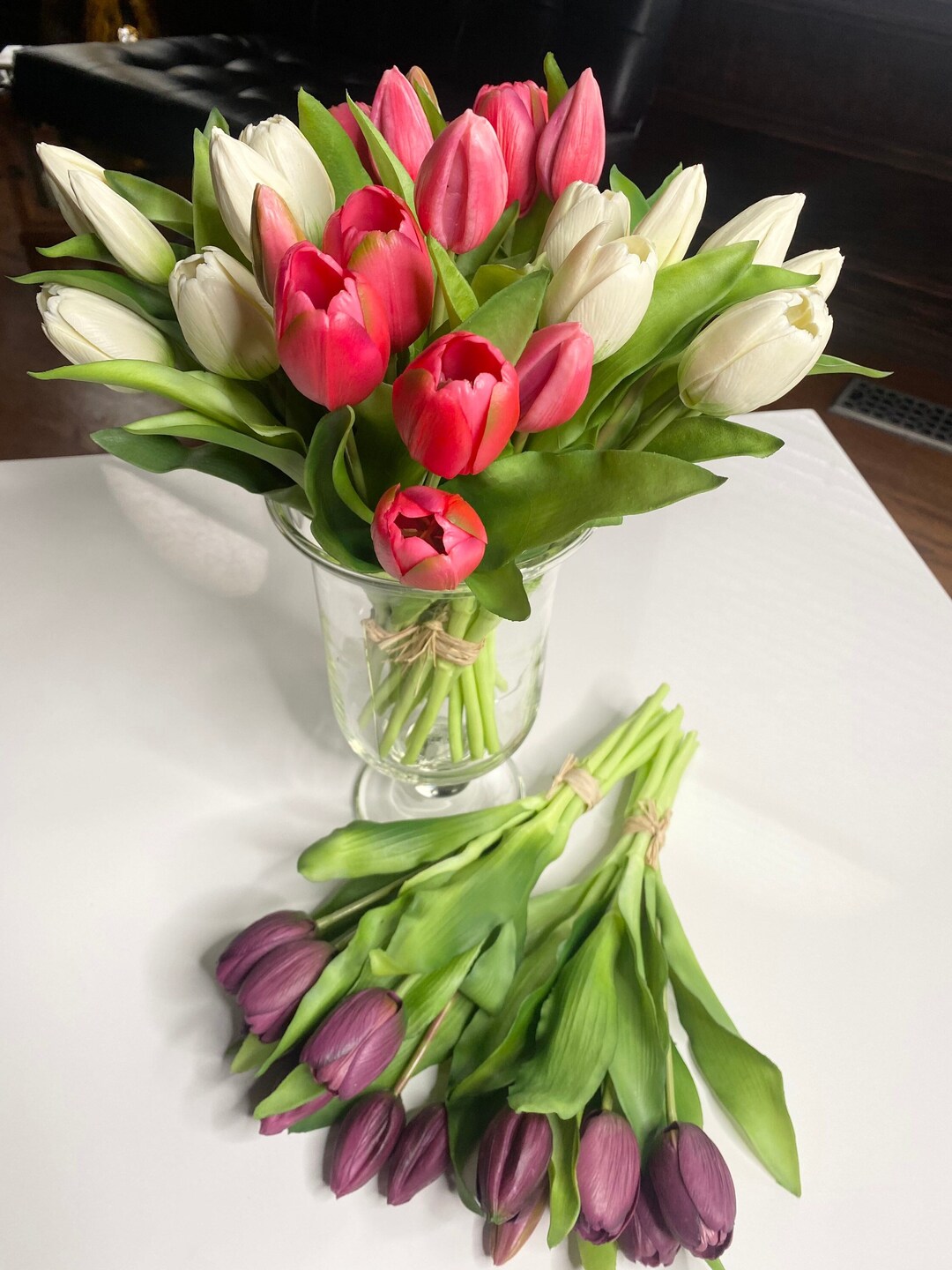 Tulips, Real Touch Tulips, White Tulips, Plum Tulips, Fuchsia Tulips, 12 Inch Real Touch Tulips ...