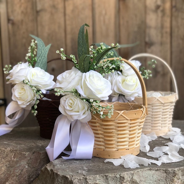 Rustic Flower Girl Basket - Etsy