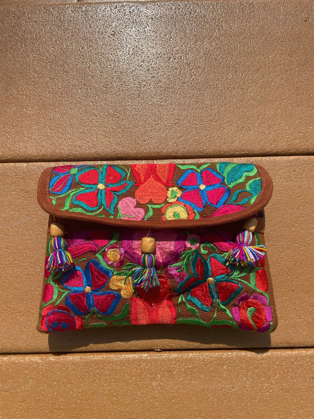 Handmade Embroidered Woman Purse Floral Purse Mexican Embroidered ...