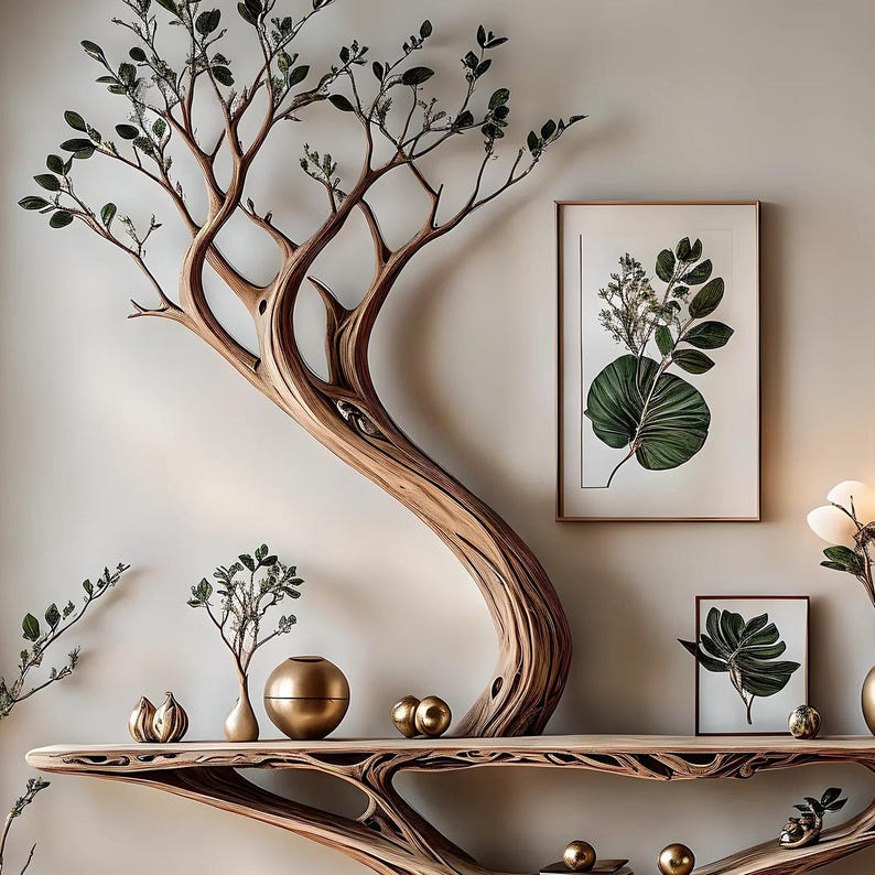 Tree Branch Console Table, Decorative Entryway Console, Wood Accent ...