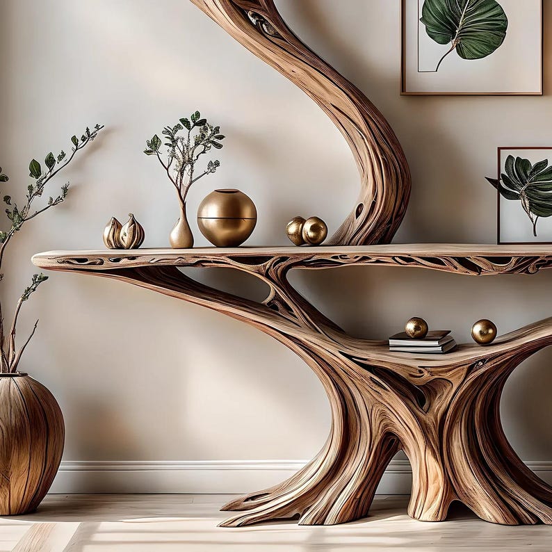 Tree Branch Console Table, Decorative Entryway Console, Wood Accent ...