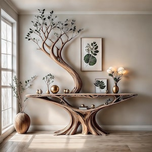 Tree Branch Console Table, Decorative Entryway Console, Wood Accent ...