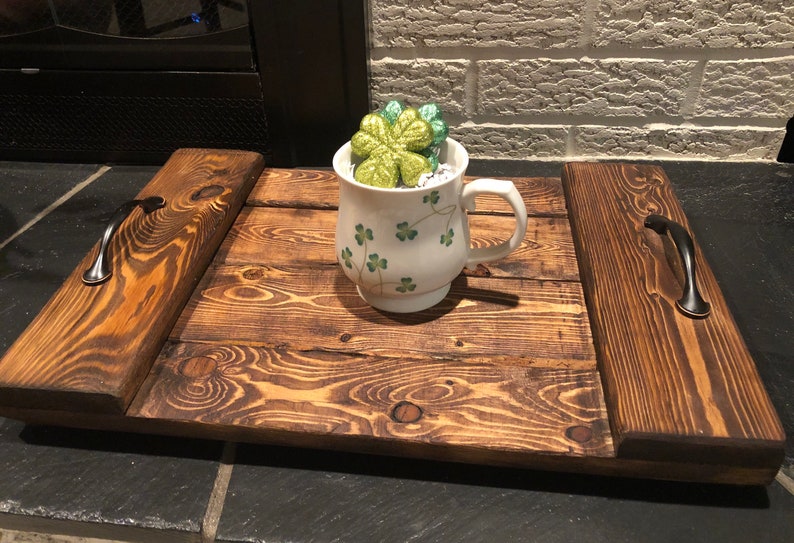 Wood Serving Tray ~ Rustic, Reclaimed Wood Serving Tray With Ball Feet ...