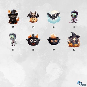Halloween Clipart Bundle - 20 PNG Spooky and Cute Graphics for Journals ...