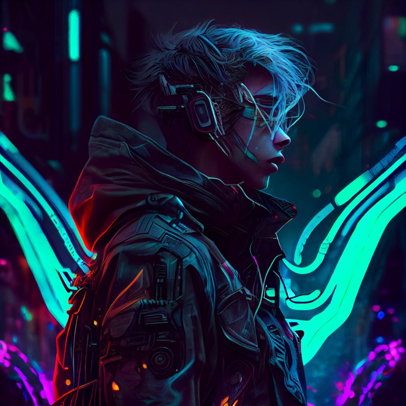 Custom Cyberpunk Portrait Made to Order Sci-fi Digital Art Character ...