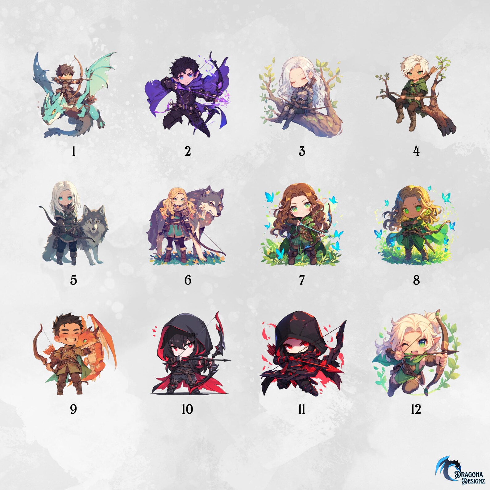 Chibi Anime Archer Clip Art - 18 Adorable Bow-wielding PNG Characters ...