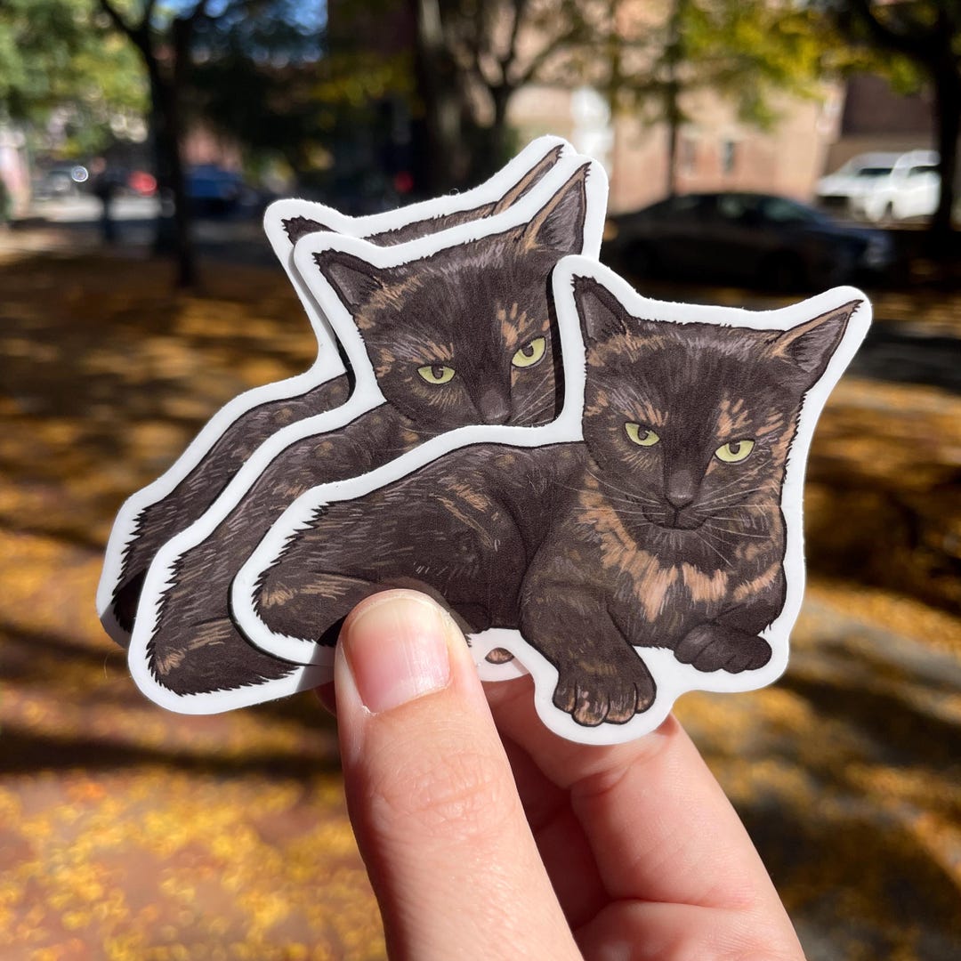 Tortie, Tortoise Shell Cat, Tortitude, Premium Vinyl Sticker - Etsy