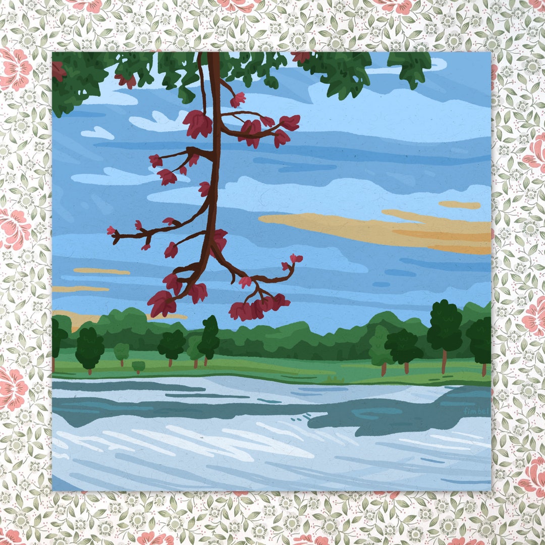 Art Print, Pond and Tree Branch, 8 X 8 Inch, Signed and Numbered - Etsy