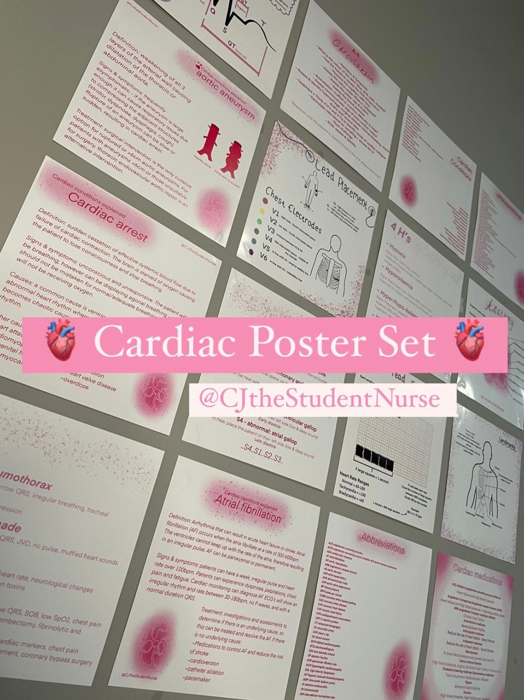 Cardiac Poster Set - Etsy