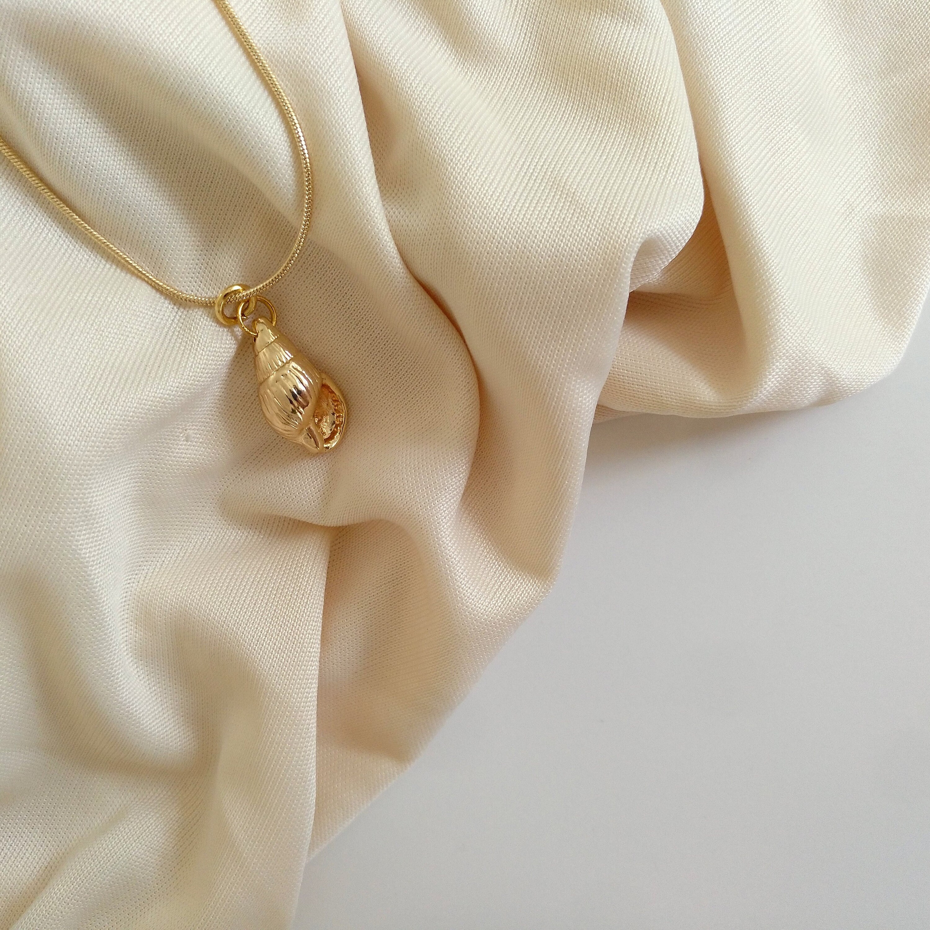 Golden Shell Necklace Gold-plated Necklace With Shell - Etsy