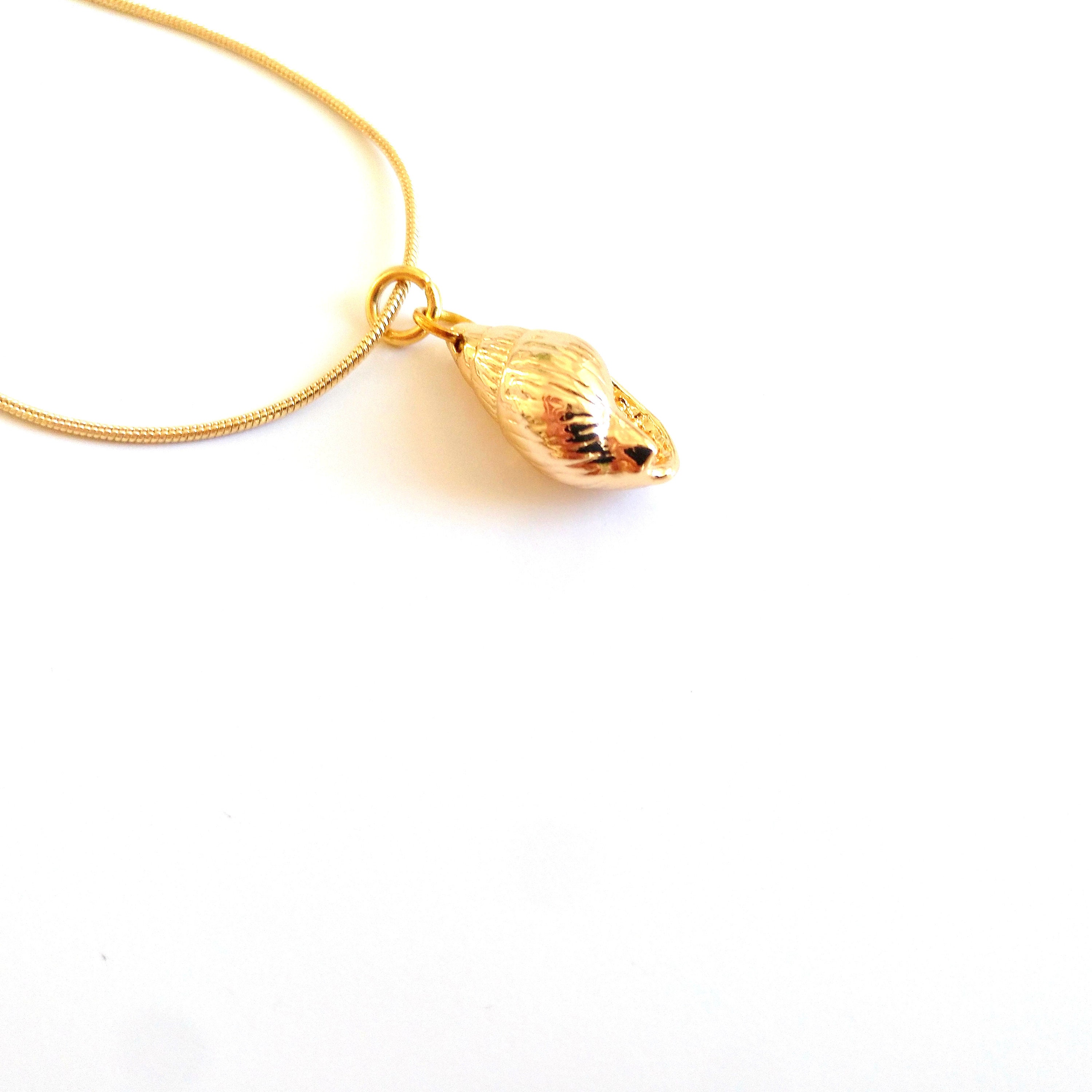 Golden Shell Necklace Gold-plated Necklace With Shell - Etsy UK