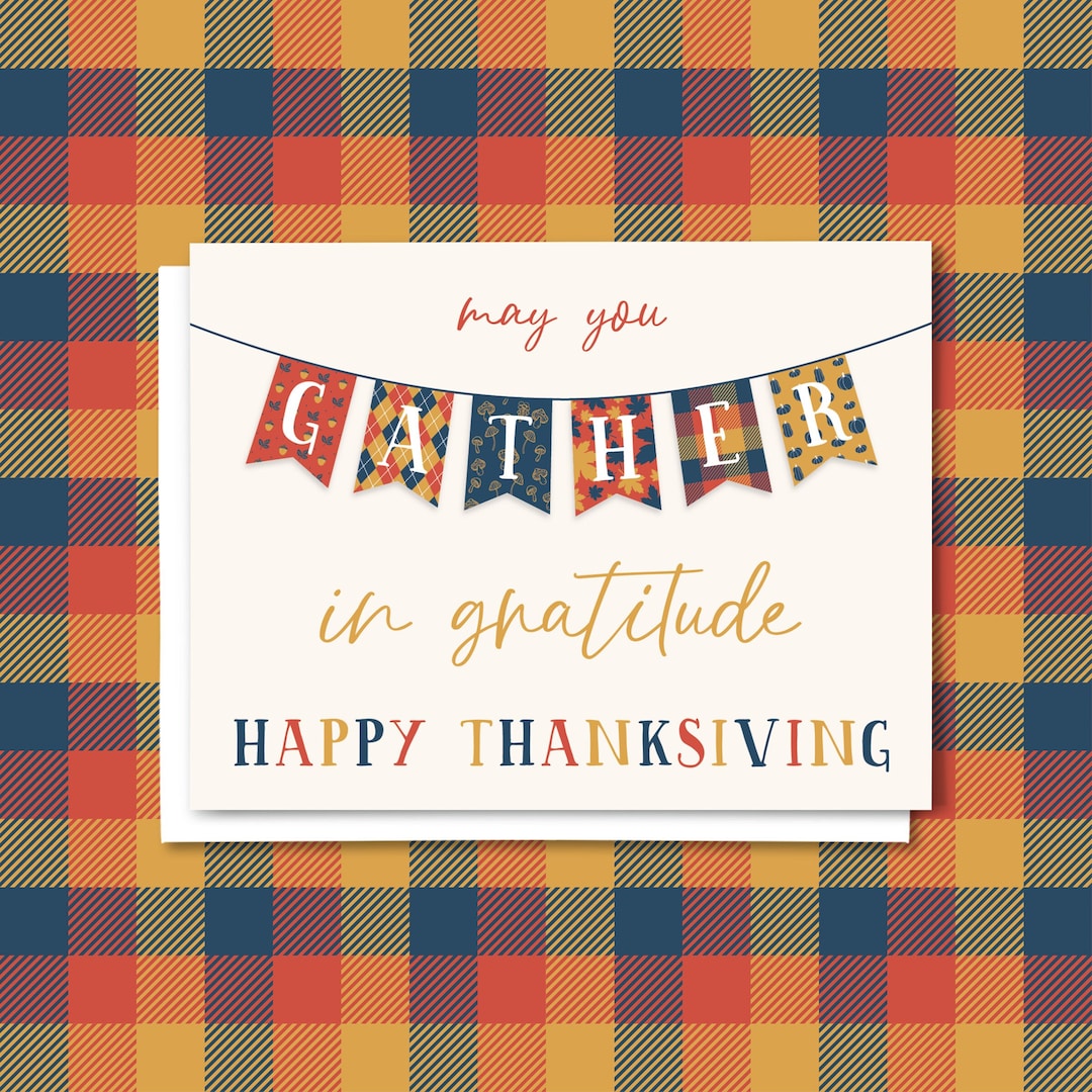 Gather in Gratitude Banner Happy Thanksgiving Holiday Greeting - Etsy