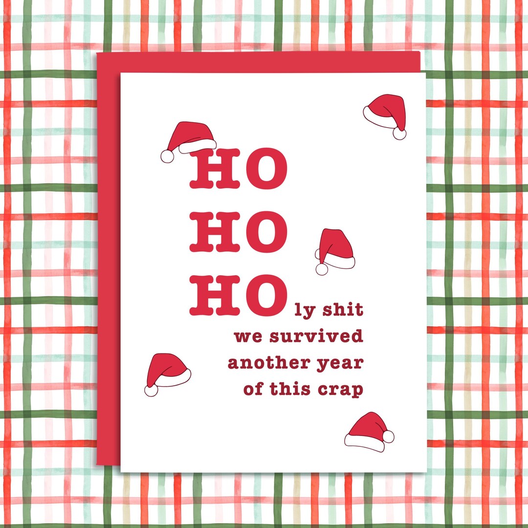 HO HO Ho-ly Sh!t We Survived Holiday Greeting Christmas Card - Etsy
