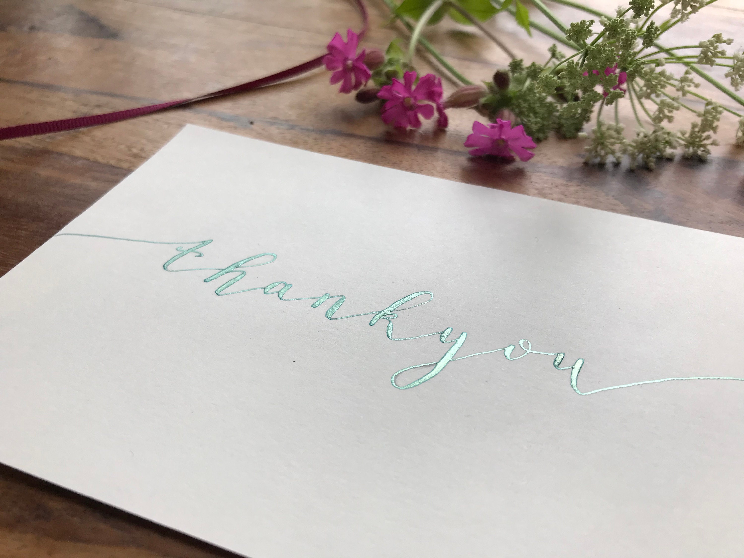 Calligraphy Thank You Card - Etsy UK