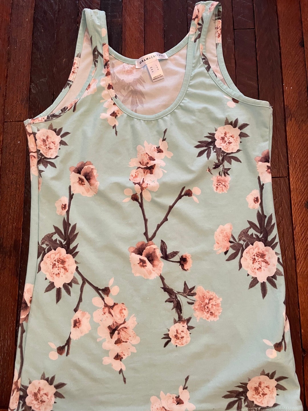 Pastel Blue Floral Tank Top - Etsy