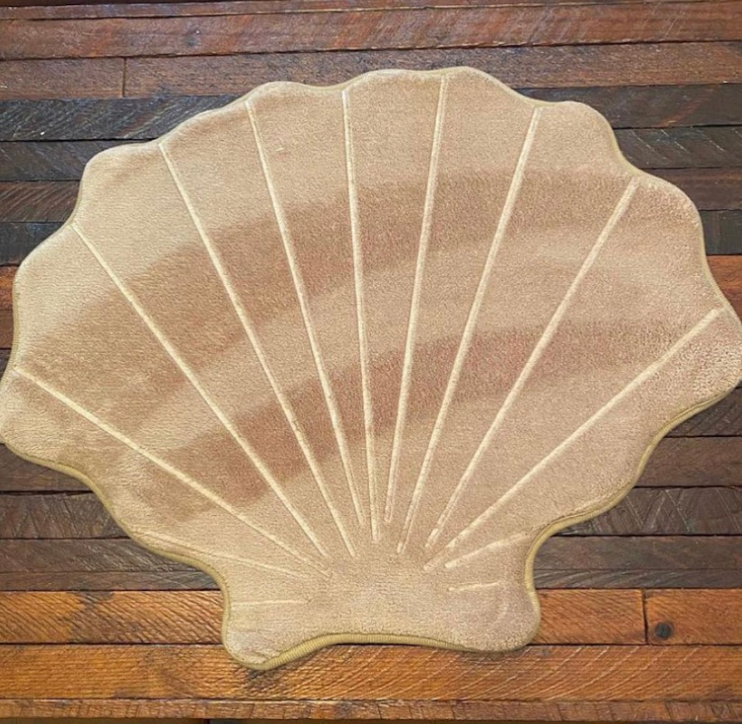 Modern Seashell Bath Mat -absorbable and Slip Resistant - Etsy