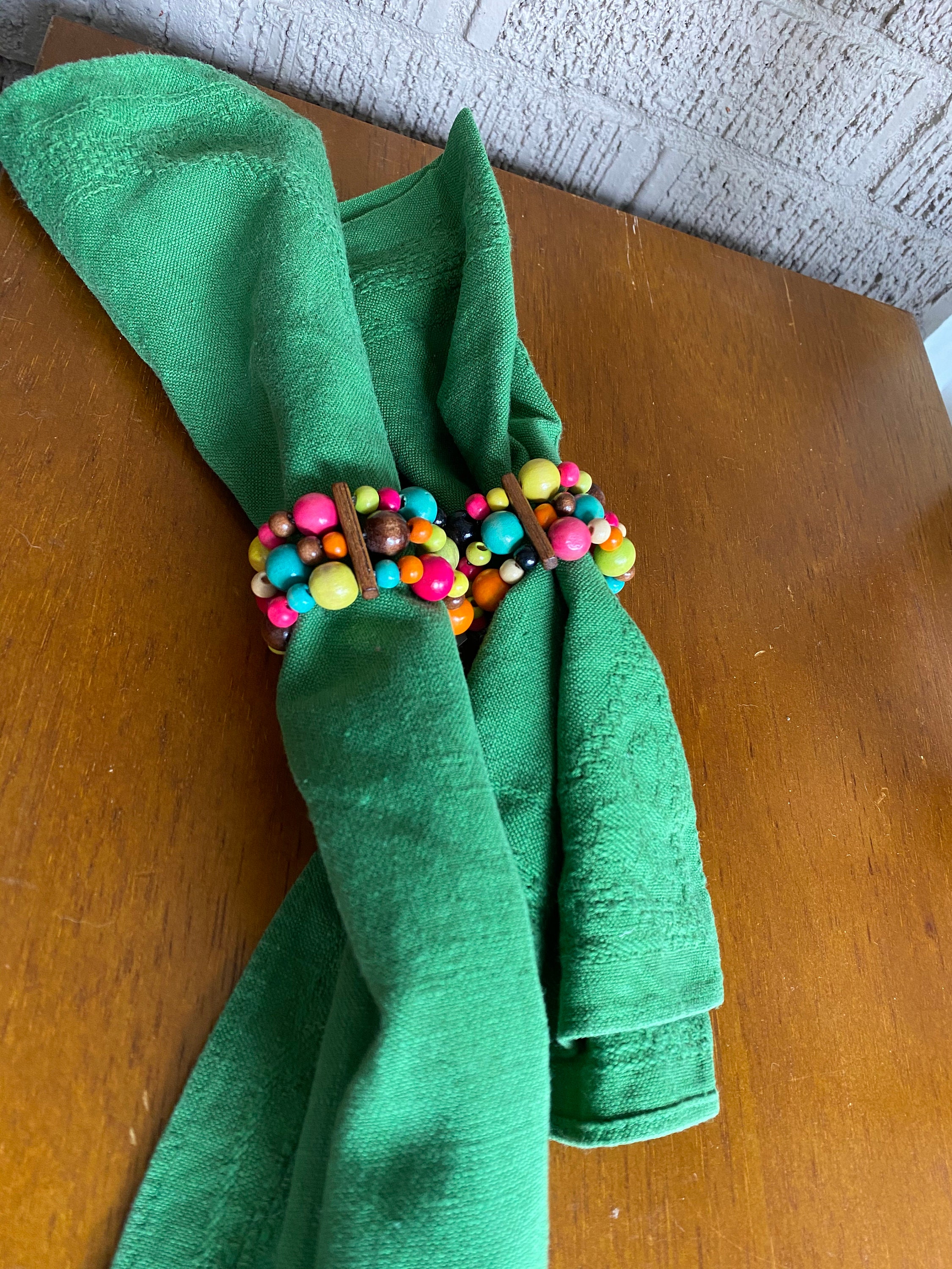 Beaded Bohemian Napkin Rings / Boho Set of Four / Dinner Set / - Etsy