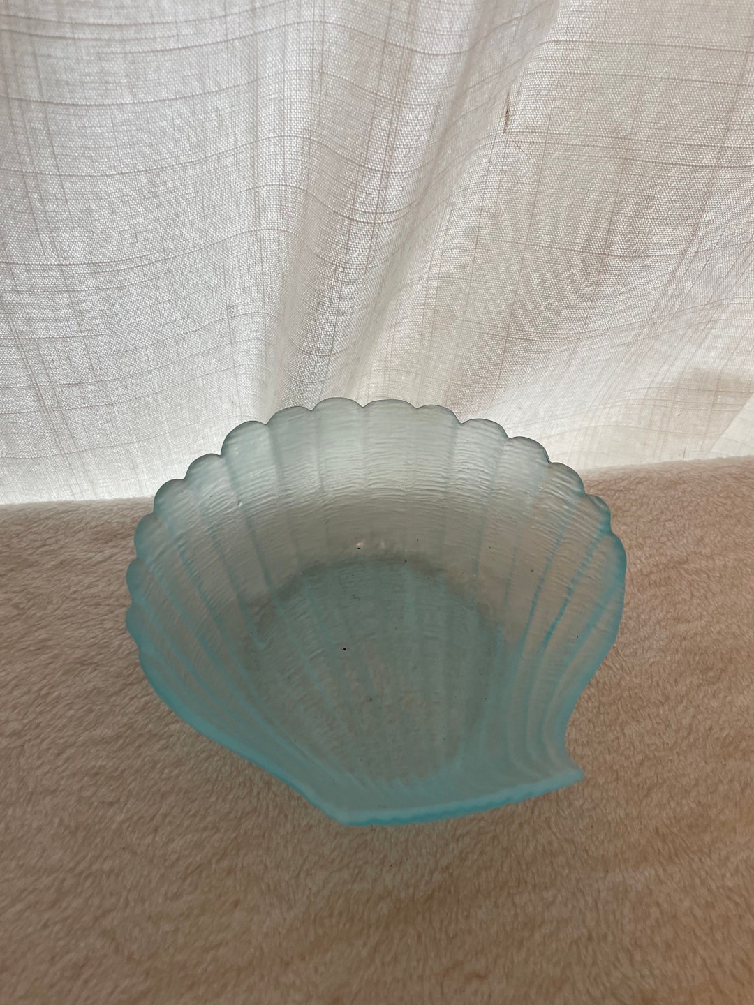 Baby Blue Seashell Dish / Glass Seashell Bowl - Etsy