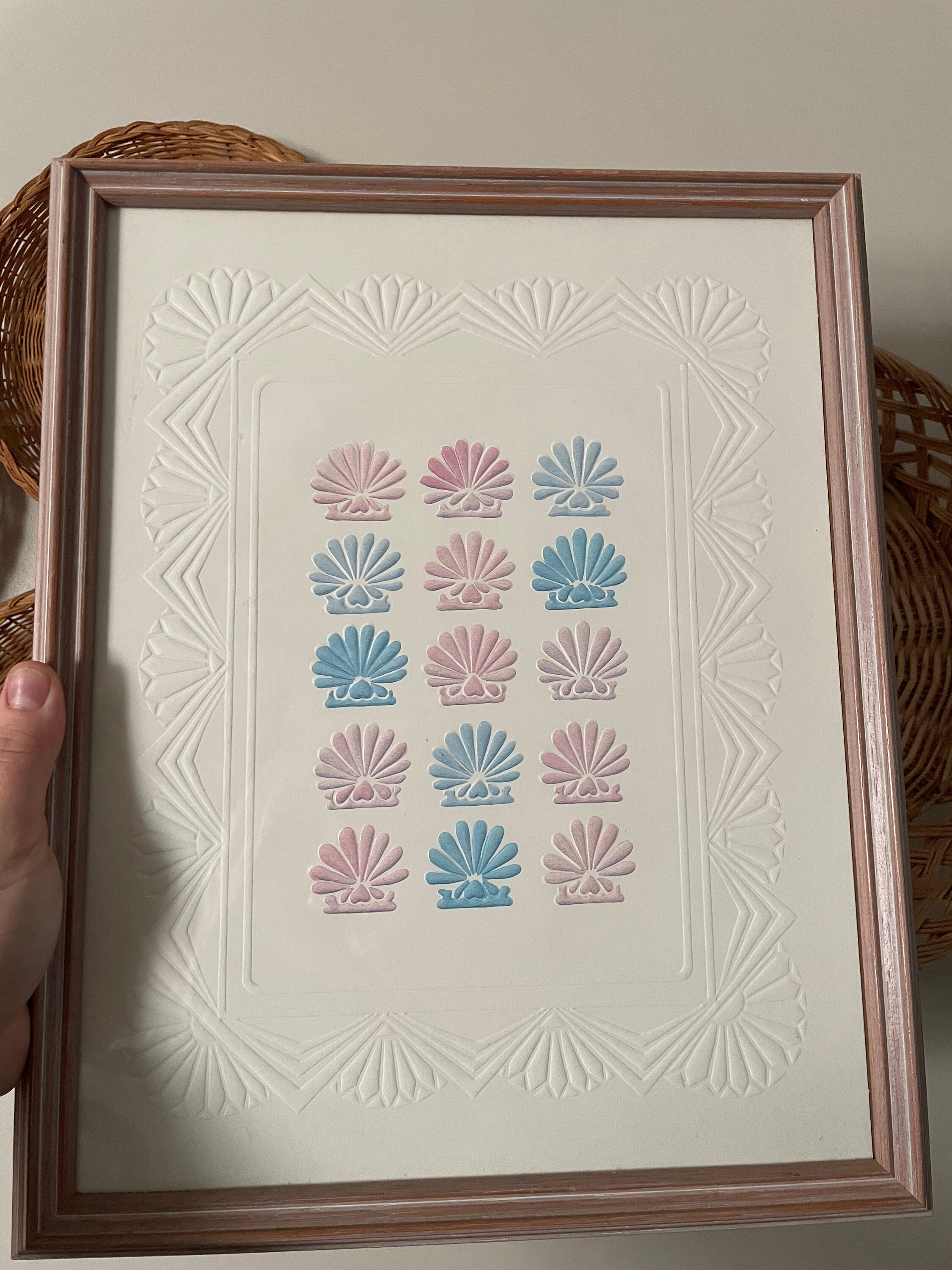 Textured Mcm Print and Frame / Mcm Art Work / Art Deco - Etsy