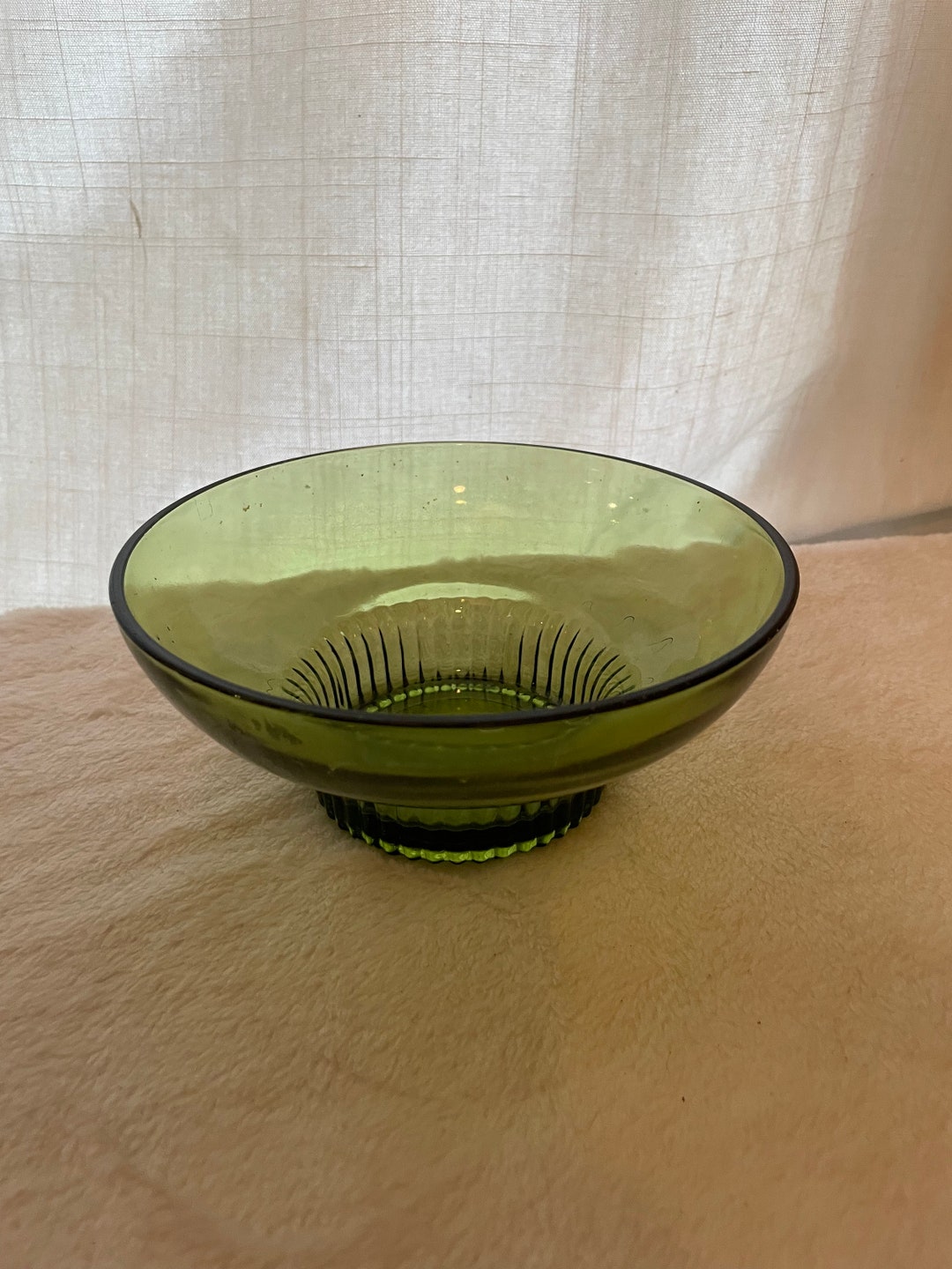 Green Textured Glass Bowl / Stained Glass / Textured Bowls / Green ...