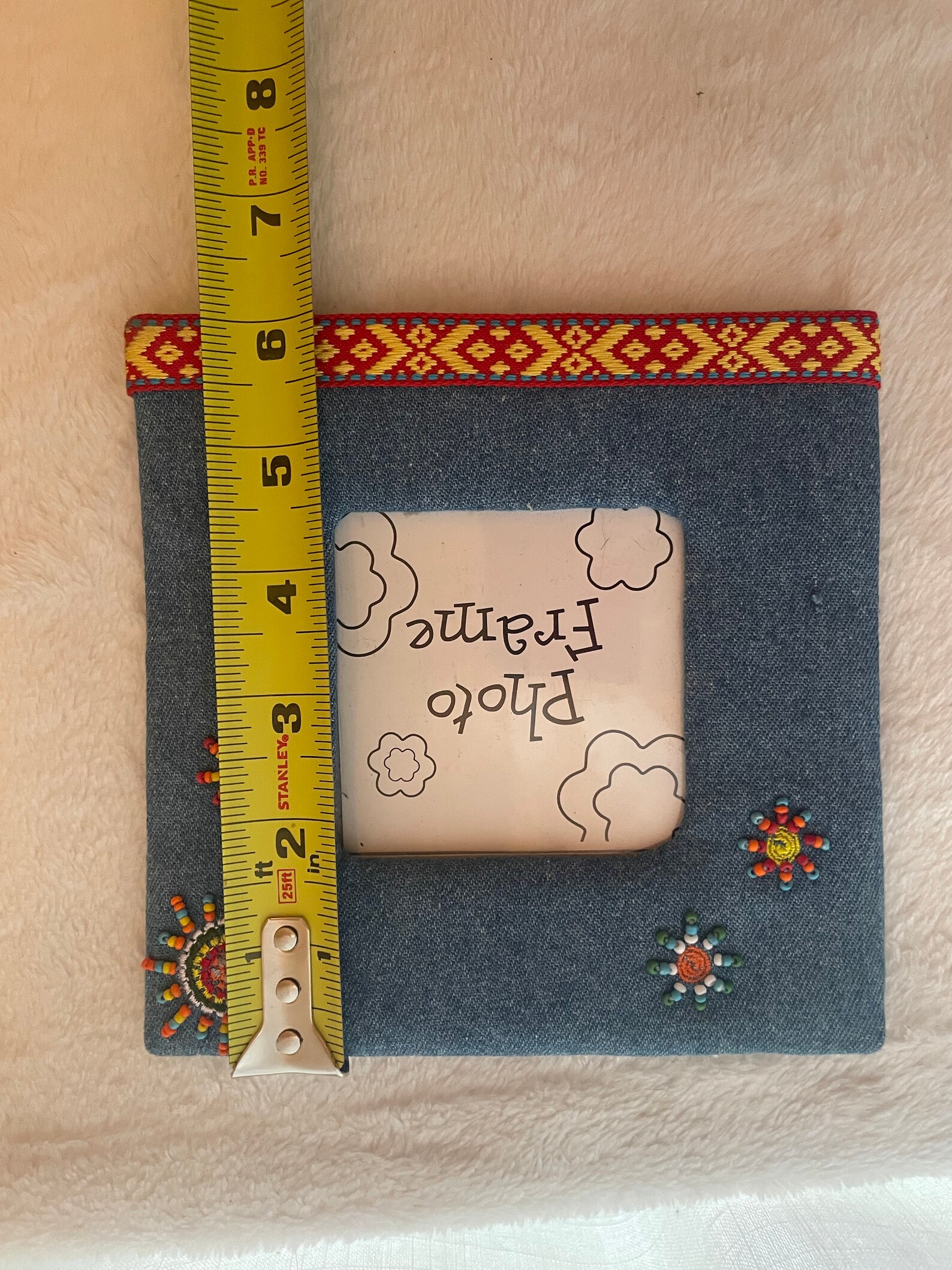 Denim Photo Frame / Beaded Photo Frame / Hippy Frame | Etsy