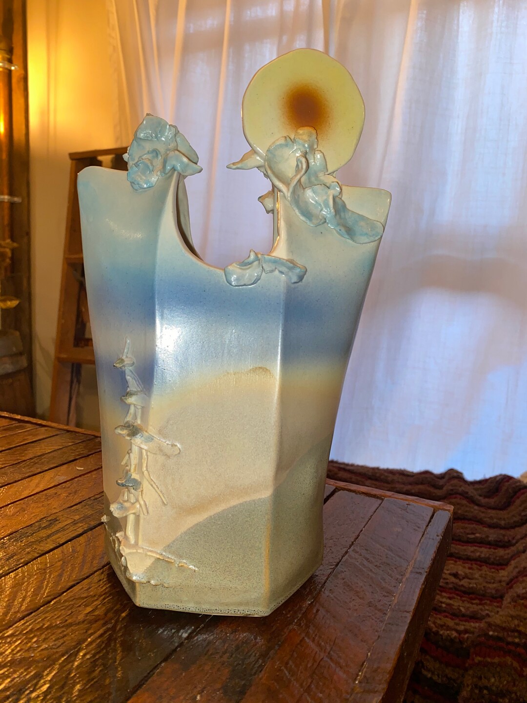 MCM Beach and Sky With Sunshine Ceramic Hand Painted Vase - Etsy
