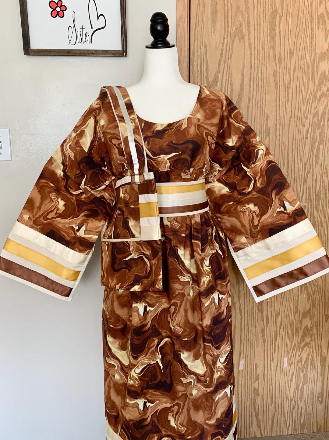 Chocolate Swirl - T-dress Combo, (dress, Belt and Bag) - Etsy