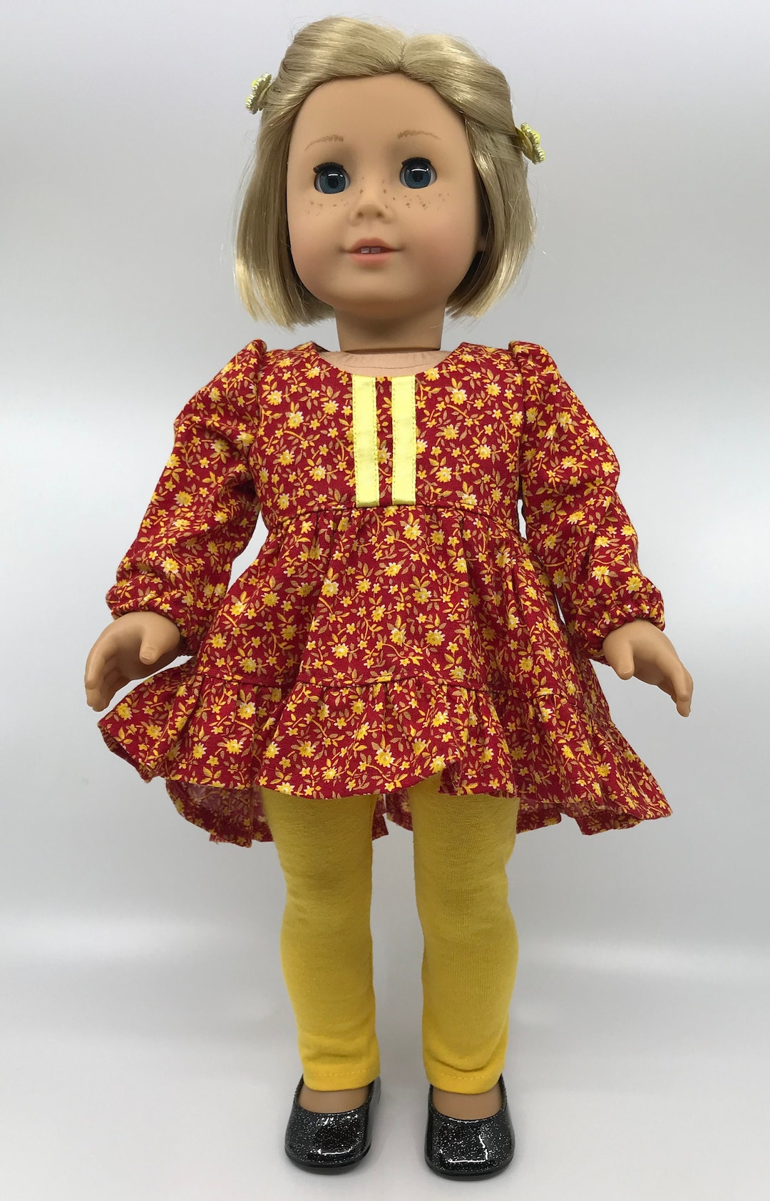18 Inch Doll Long Sleeve Red Dress With Ruffle and Leggings - Etsy