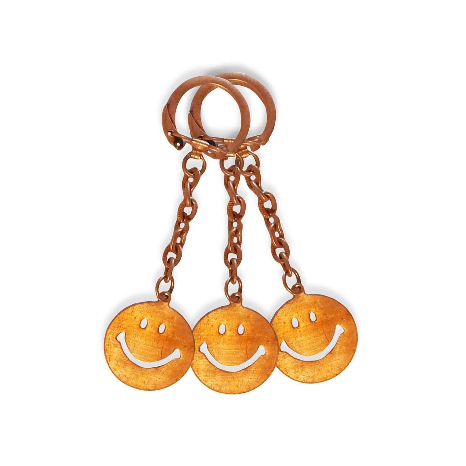 Smiley Vintage Keychain - Etsy