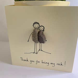 Thank You for Being My Rock Personalised Card Handmade Pebble Card From ...