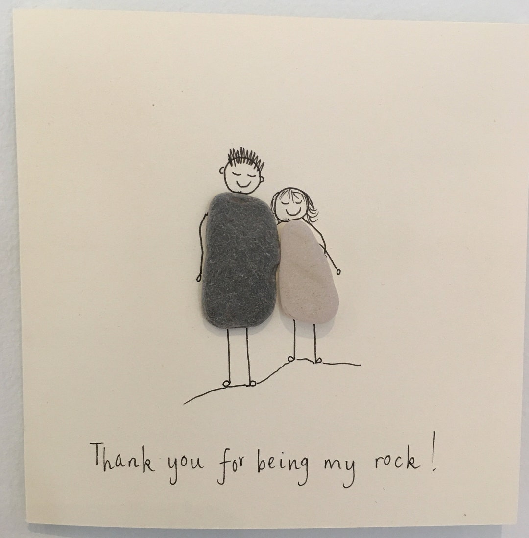 Thank You for Being My Rock Card Handmade Pebble Card From - Etsy UK