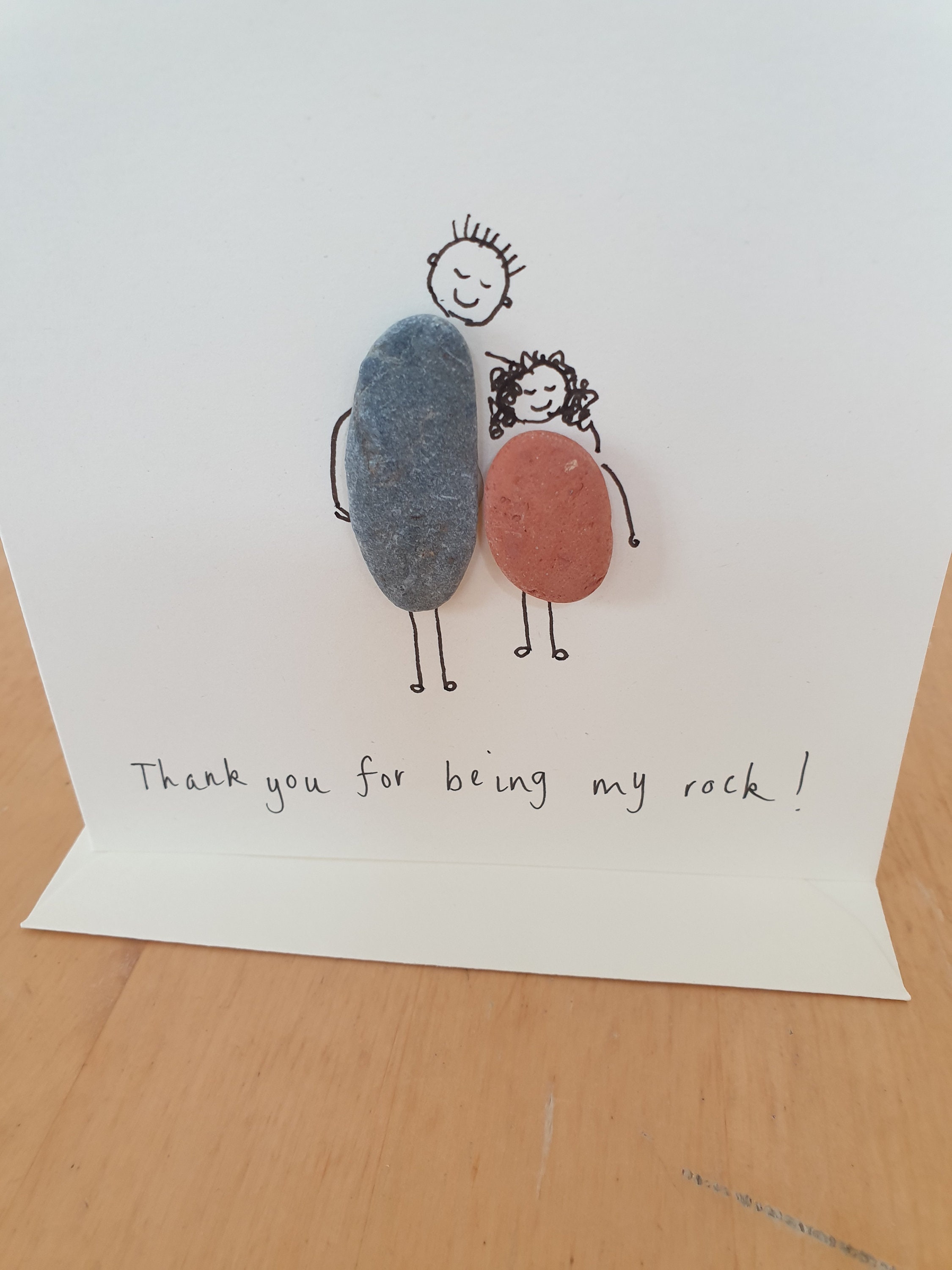 Thank You for Being My Rock Card Handmade Pebble Card From - Etsy UK