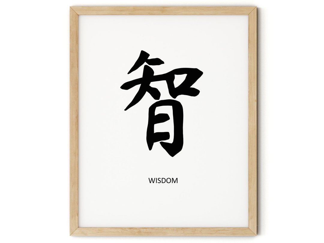 Wisdom Chinese Character Hanji Printable Wall Art - Digital Home Decor ...