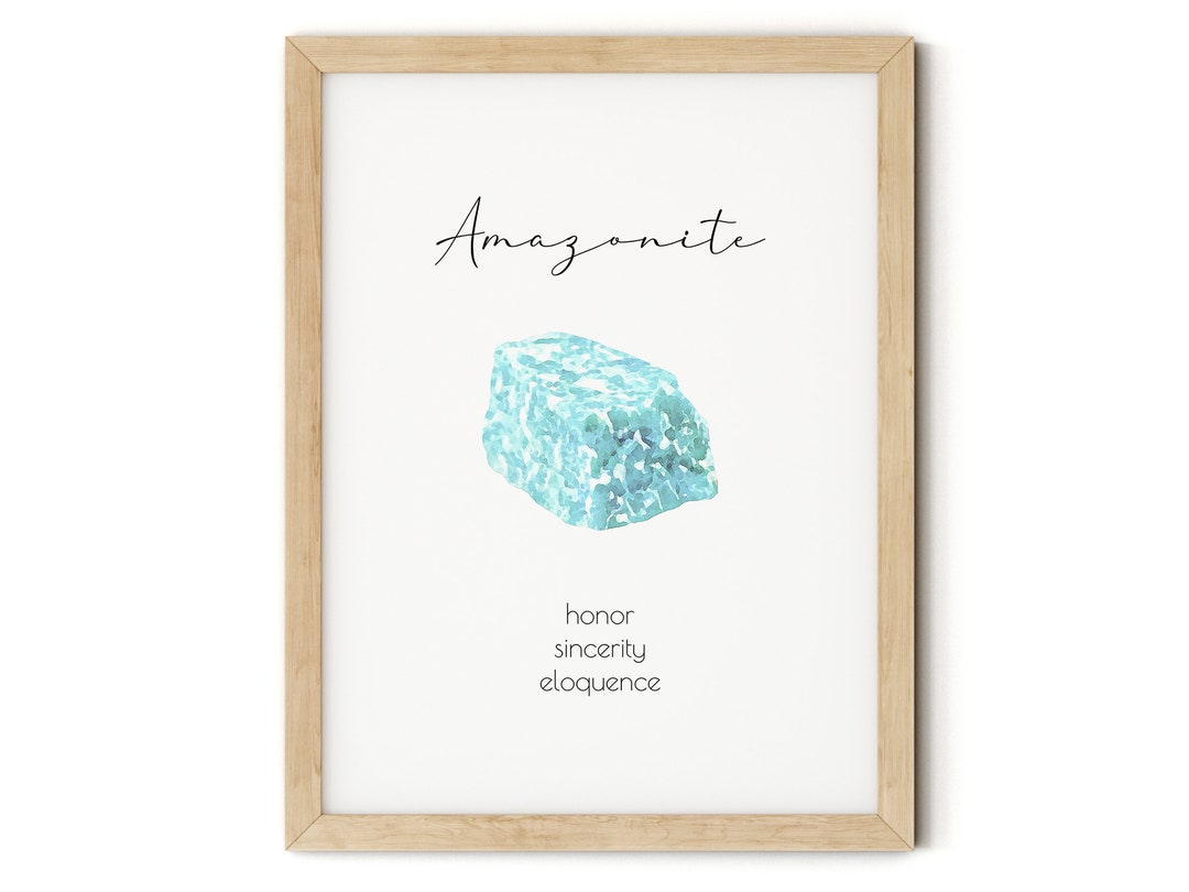 Amazonite Printable Home Decor Watercolor Gemstone Digital - Etsy