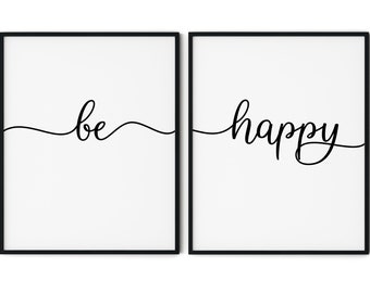 Be Happy Printable | Etsy