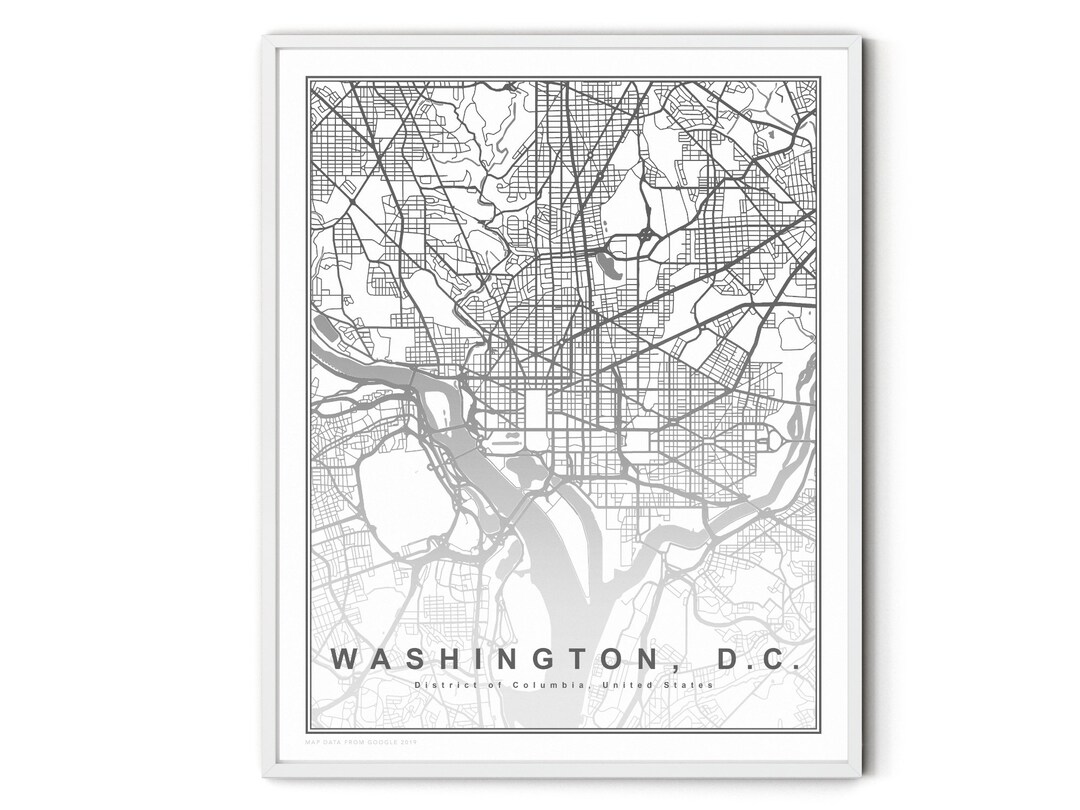 Washington dc wall map