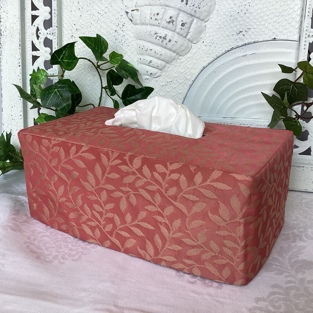 Coral/rose Damask Rectangle Tissue Box Cover. - Etsy