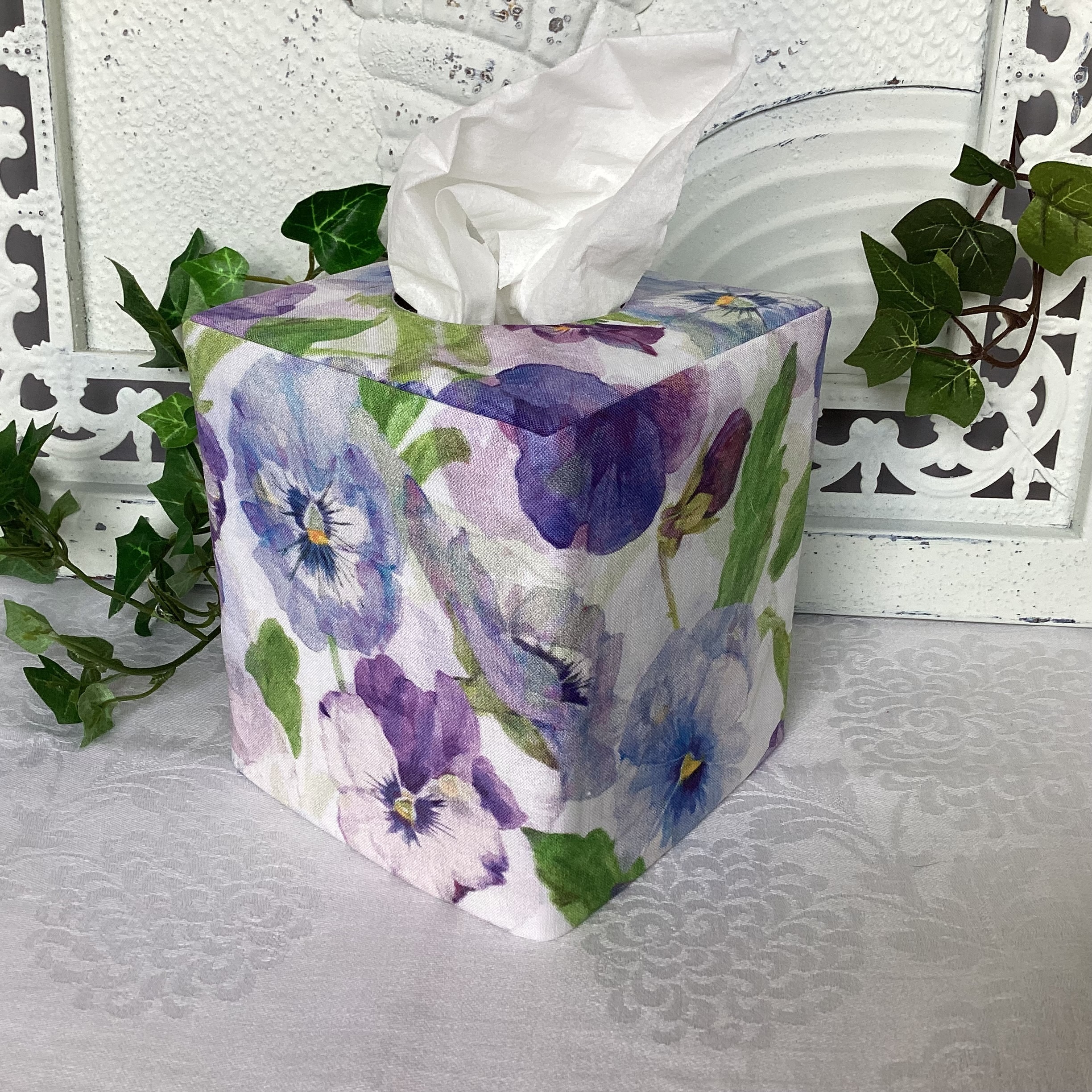 Giant Pansy Watercolor Print Tissue Box Cover - Etsy