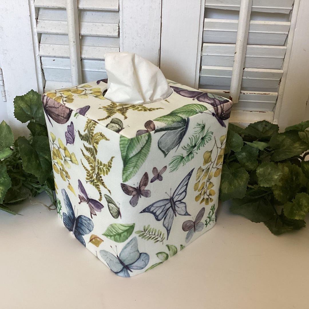 Butterflies and Leaves Tissue Box Cover - Etsy