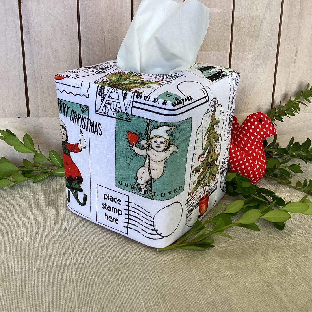Vintage Post Card Tissue Box Cover - Etsy